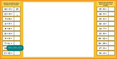 Digital Pixel Art NO PREP - Styracosaurus Addition and Subtraction to 20