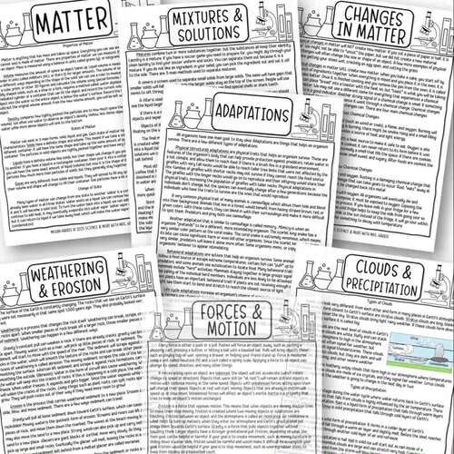 Mixtures and Solutions- Read and Practice Worksheet | TPT