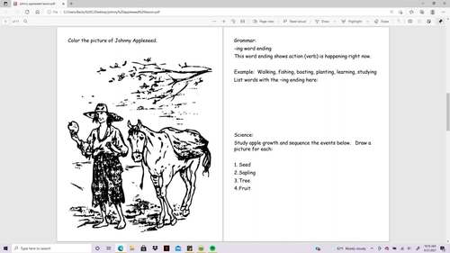 Johnny Appleseed Activities by Smiling Students Lesson Plans | TPT