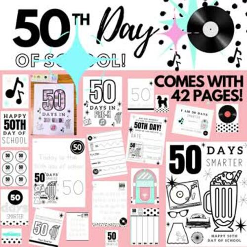 50th day of school by preschool three sixteen | TPT