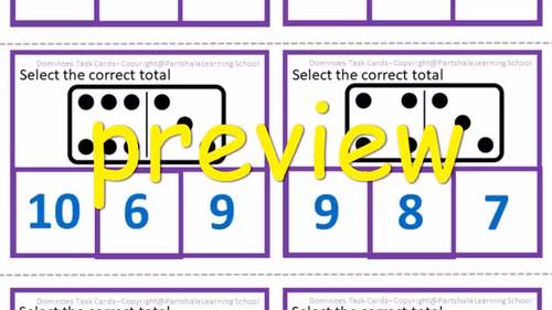 Adding Dominoes- Clip Task cards and worksheets. by Partshala Learning ...