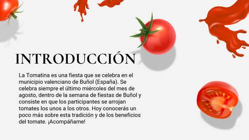 AP Spanish – La Tomatina de Buñol en España. (Práctica Integral)