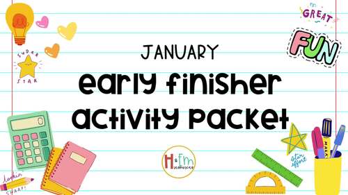 New Year Early Finisher Activity Packet │January Worksheets, Puzzles ...