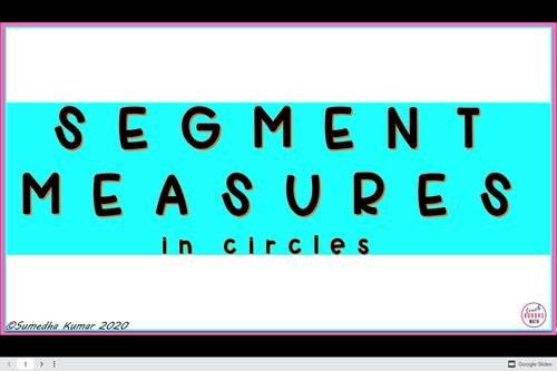Segments in Circles Digital Interactive Notebook with Self Grading Quiz