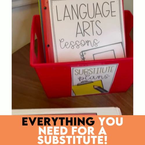 Kindergarten September Sub Plans Family | Back to School Emergency ...