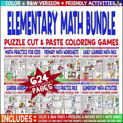 Complete Math Learning Bundle | Puzzle, Mystery Picture, Cut & Paste ...