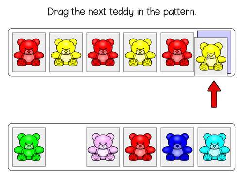 Teddy Bear Patterning Simple BOOM LEARNING CARDS Distance Learning
