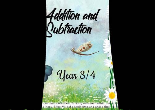 Number Talks Addition and Subtraction Year 3 and 4 by On Butterfly Wings