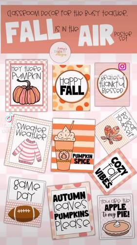 Fall is in the Air Posters + Borders | 8 x 10” | 10 Posters | .png .jpg ...