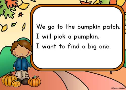 Digital Flash Cards : Daily Reading Sentences - October by Spunky Monkey