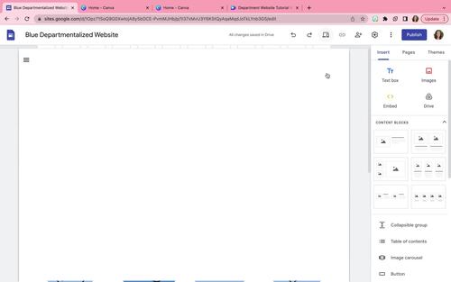 Google Sites Department Website - Blue by Prepped in Primary | TPT