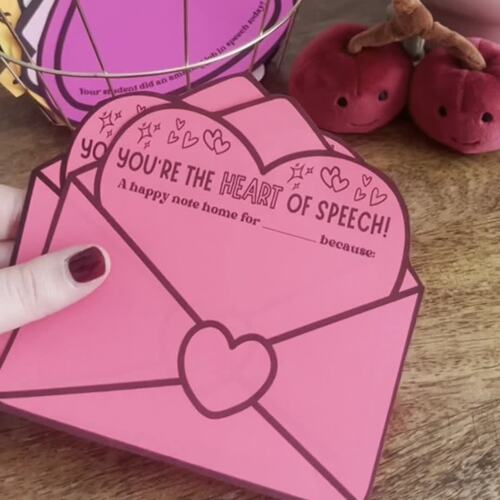 Valentine's Speech therapy happy mail | Positive Parent Communication