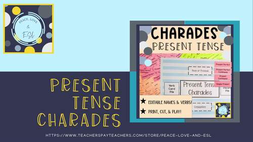 Present Tense Charades by Opportunity Knocks - English Resources