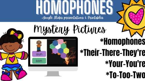 Homophones Mystery Pictures | Google Slides | Printable | TPT