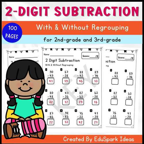 2-Digit Subtraction with & Without Regrouping | for 2nd-grade and 3rd-grade