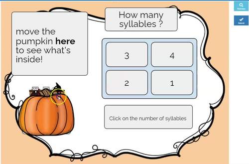 Halloween Game for Syllable Counting 1-4 Syllables Digital Game with ...