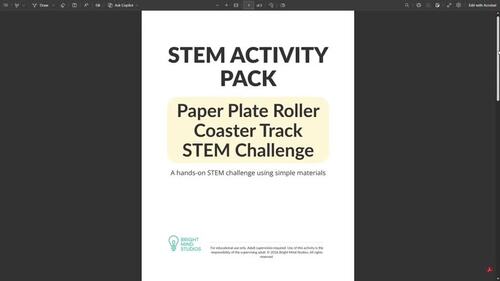 Elementary K–2 Paper Plate Roller Coaster Track STEM Challenge | TPT