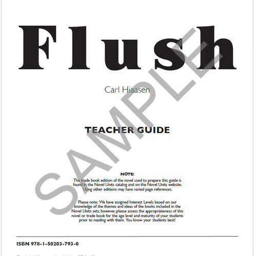 Flush Novel Units® Teacher Guide Novel Study | TPT