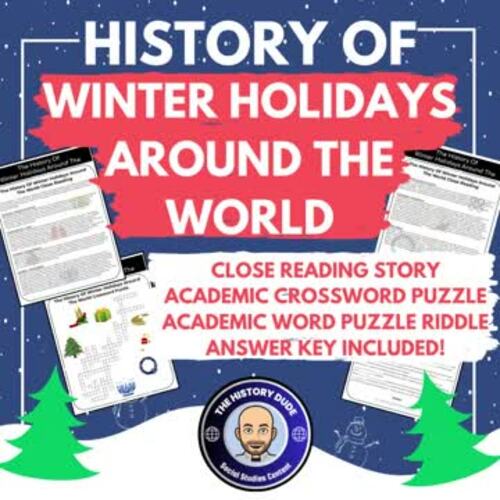 History of Winter Holidays Around The World Close Reading and Puzzles ...