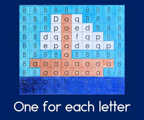 Alphabet Mystery Pictures | Color by Letter | Letter Recognition Worksheets