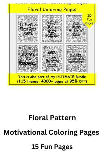 Motivational Coloring Pages for Self Improvement | Floral Pattern ...