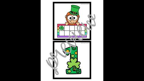 St. Patrick's Day Math 10 Frames Memory Game Matching Game Pre-K ...