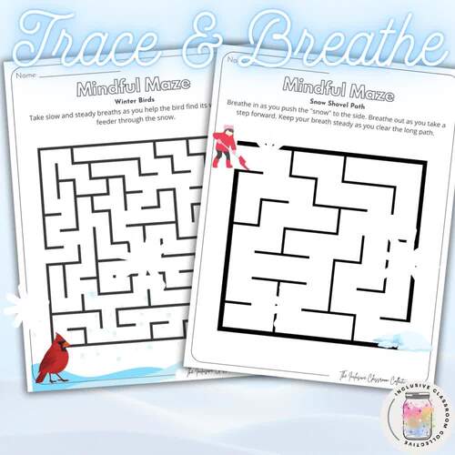 20 Winter Mindfulness Mazes | Breathing Exercises & SEL Regulation ...