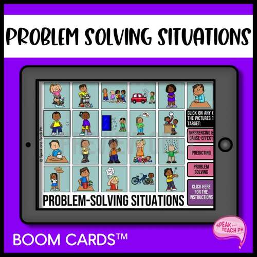 Problem Solving Situations No Prep Speech Therapy Boom Cards™ | TPT