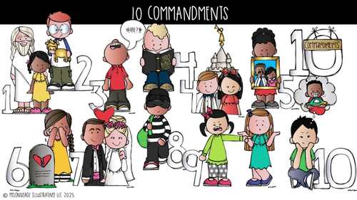 10 {ten} Commandments clip art LDS clip art Bible clip art COMBO PACK
