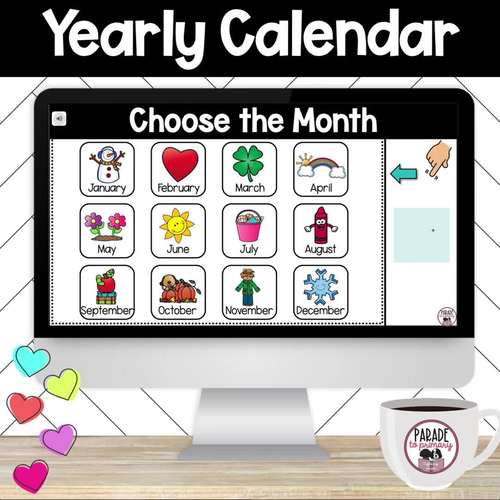 DIGITAL CALENDAR - Year Long - Google Slides- Circle Time - Distance ...