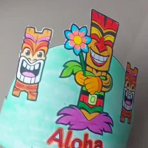 Tiki Headband Hat Paper Crown and The Mask Craft | Hawaii Day - Tiki ...