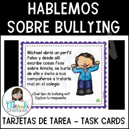 PREVENCIÓN BULLYING - ACOSO ESCOLAR. TARJETAS DE PREGUNTAS - TASK CARDS 3-5