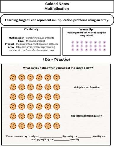 3rd Grade Multiplication/Division Guided Notes ( TEKS Based) by TeacherChic