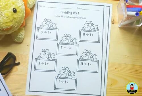 Summer Division Worksheet by The Joy in Teaching | TPT