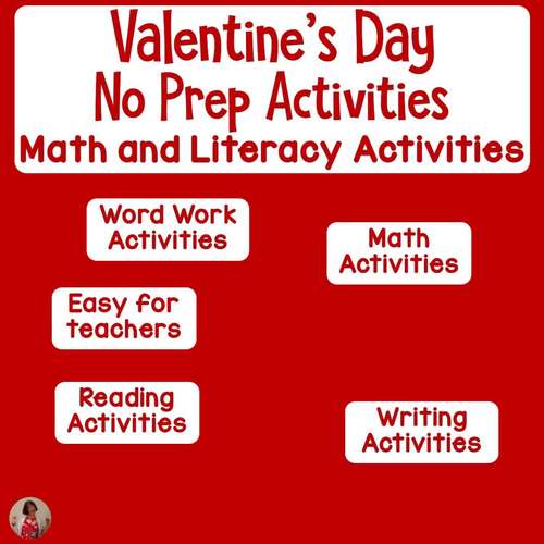 Valentine's Day Activities Reading Writing and Math No Prep for 2nd Grade