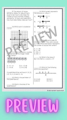 NC Check In Review 2.0 C | 6th Grade Math | Test Prep by My Math ...