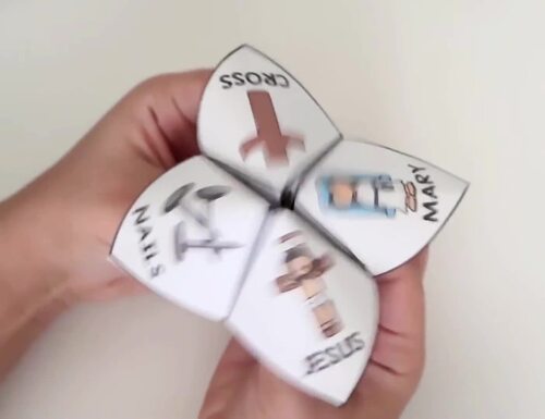 Crucifixion Holy Week Bible Cootie Catcher Craft for Sunday School