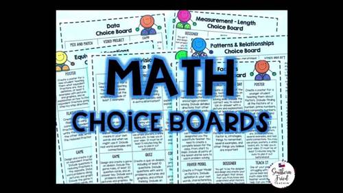Math Choice Boards by Southern Fried Teachin | TPT