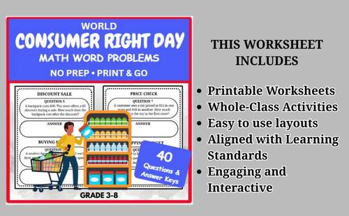 Consumer Math Word Problems | World Consumer Rights Day Activity ...