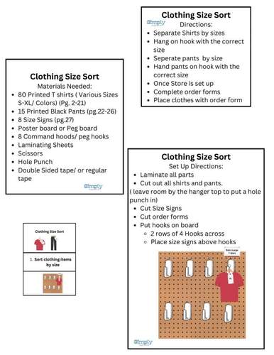Clothing Store Wall: Life Skills Work Task by Simply Supportive | TPT