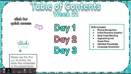 Phonological Awareness Heggerty aligned Weeks 21-24 (Pre-k) Teal Book