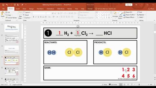 Balancing Chemical Equations Digital Activity - Independent Lesson