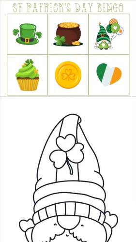 St Patrick's Day | Bingo & Coloring pages by The Designer English Teacher