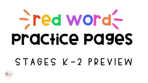 Orton Gillingham Scope and Sequence│Red Word Practice Pages│Red Words Book
