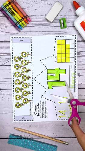 Number Crowns 0-20 with ten frames, counting, number tracing & more!