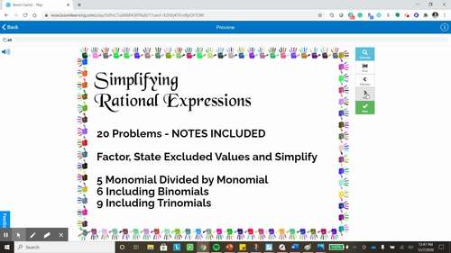 Simplifying Rational Expressions: BOOM Cards - 20 Problems by You ...