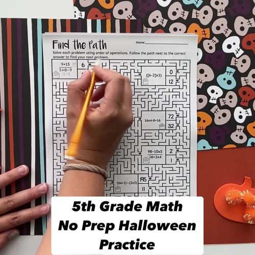 5th Grade Math Halloween Math Activities No Prep Halloween Math Practice