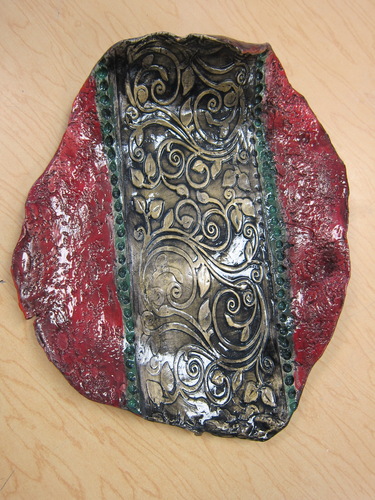 Ceramic Draped Dish 1 - Decorating a Slab on Both Sides by ArtCyDust