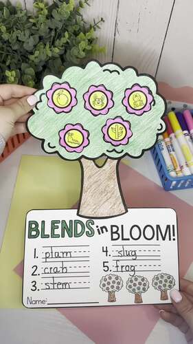 Blends in Bloom Craft | Beginning Blends Phonics Activity | May Spring ...