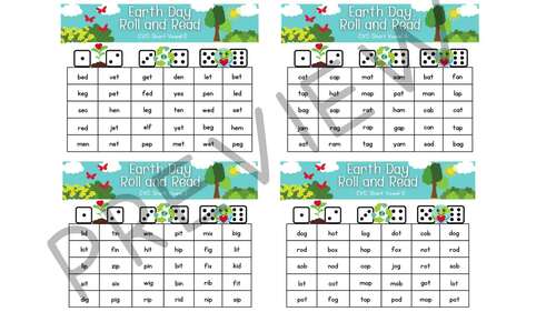 Earth Day Game Pack: Phonics Fluency Games! | CVC, CCVC, CCVC, Digraphs